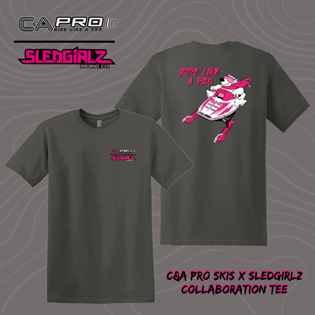 C&A Pro Skis / Sled Girlz Tee (Gray) – Sled Girlz Riding Co.