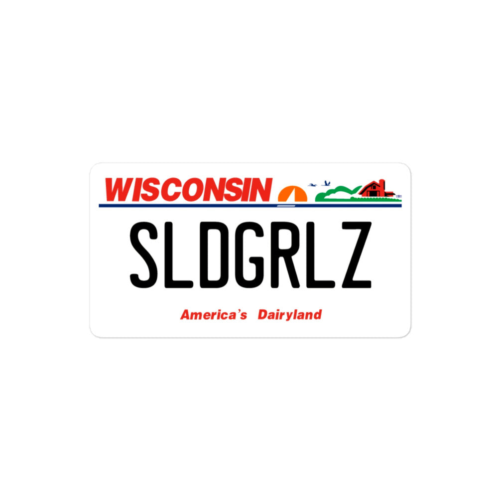 Wisconsin License Plate Sticker – Sled Girlz Riding Co.