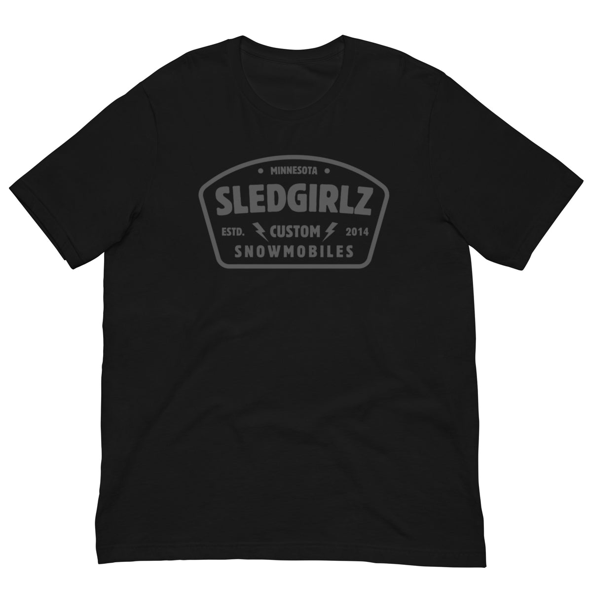 Badge Black Out Tee – Sled Girlz Riding Co.